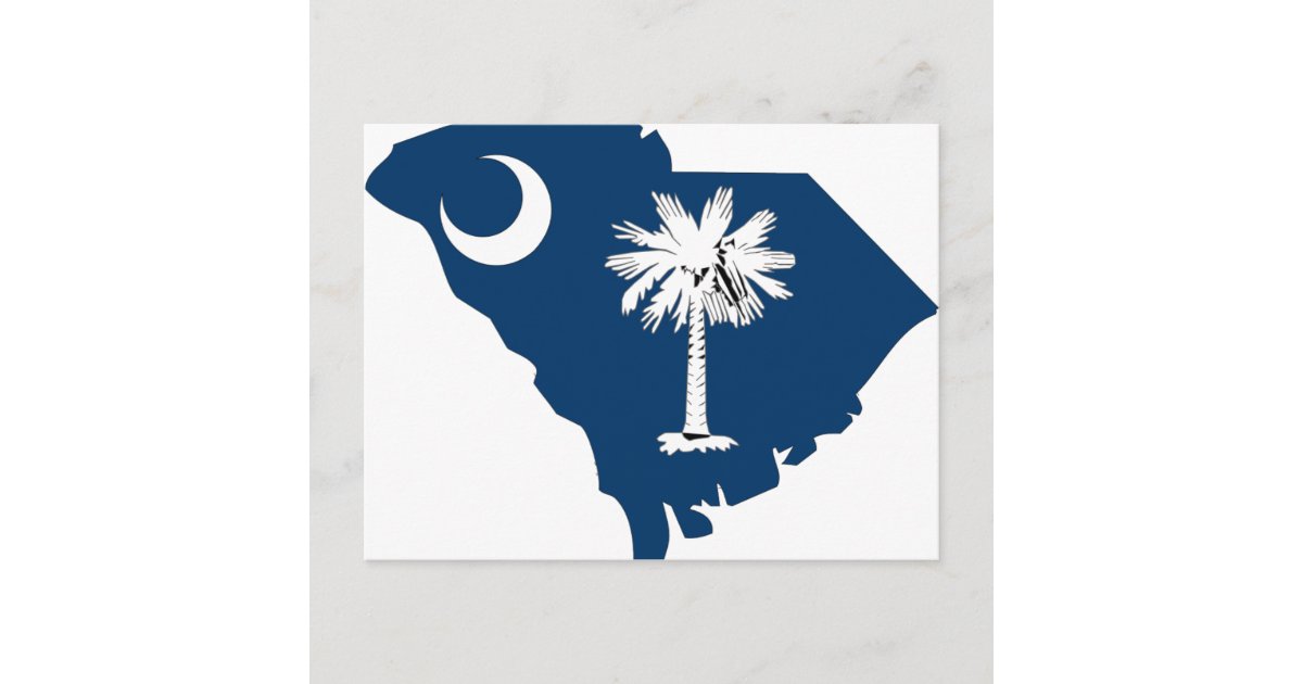 South Carolina Flag Map Postcard | Zazzle