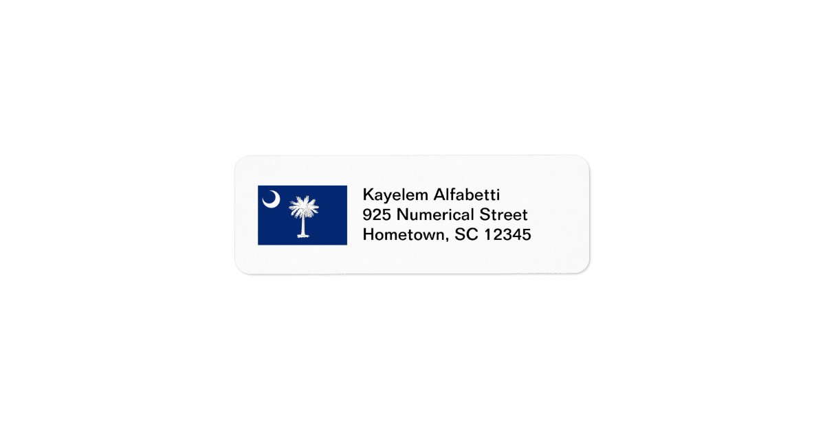 South Carolina Flag Return Address Label | Zazzle