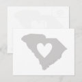 South Carolina Gray State Map Shape with Heart Postcard | Zazzle