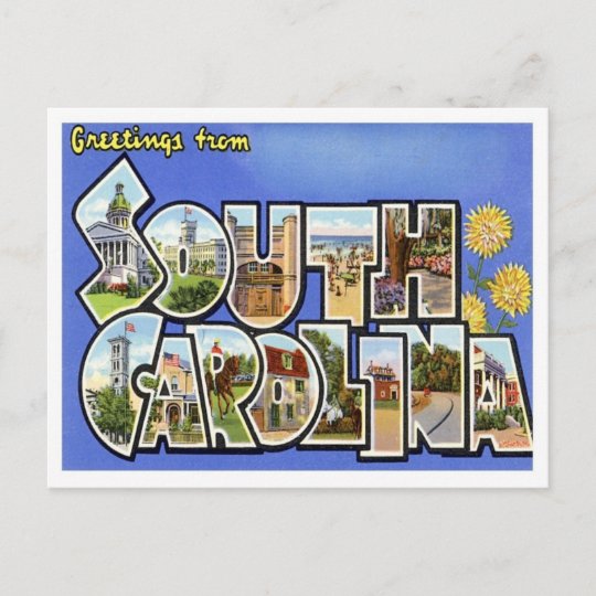 South Carolina Greetings From US States Postcard | Zazzle.com
