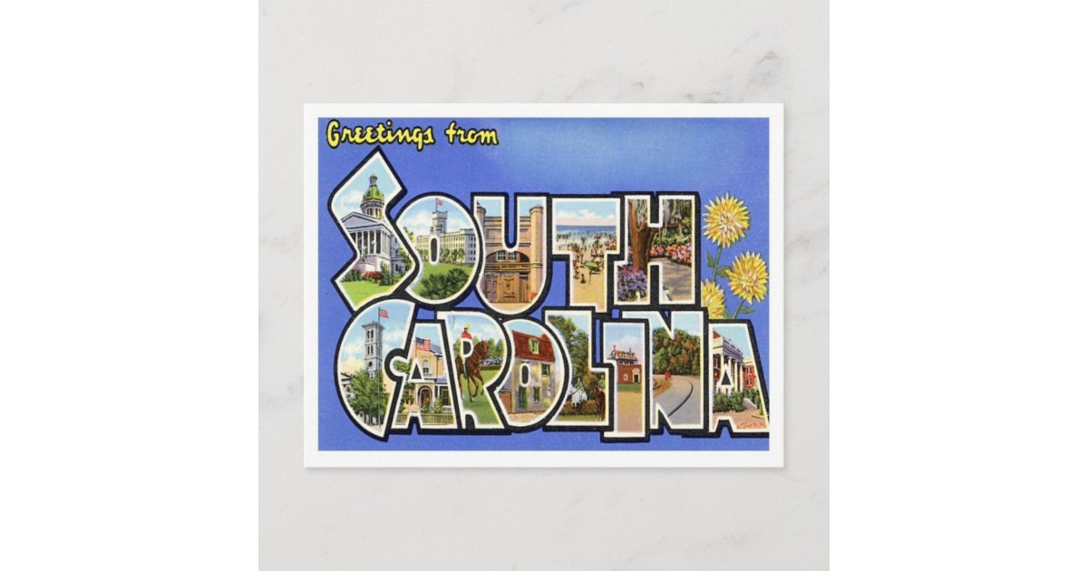 South Carolina Greetings From US States Postcard | Zazzle