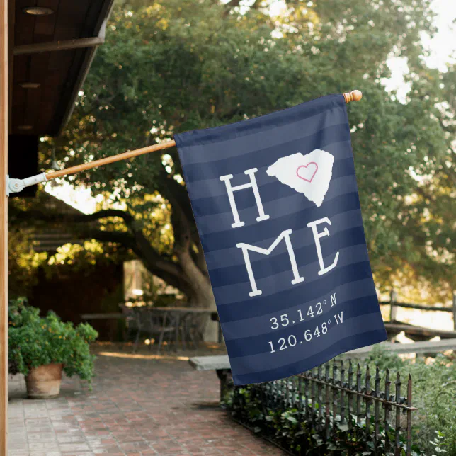 South Carolina Home State Custom Coordinates House Flag | Zazzle