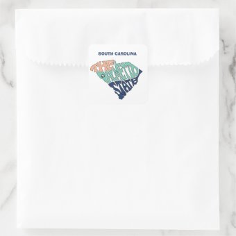 South Carolina Nickname Word Art Square Sticker | Zazzle