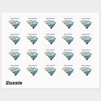 South Carolina Nickname Word Art Square Sticker | Zazzle