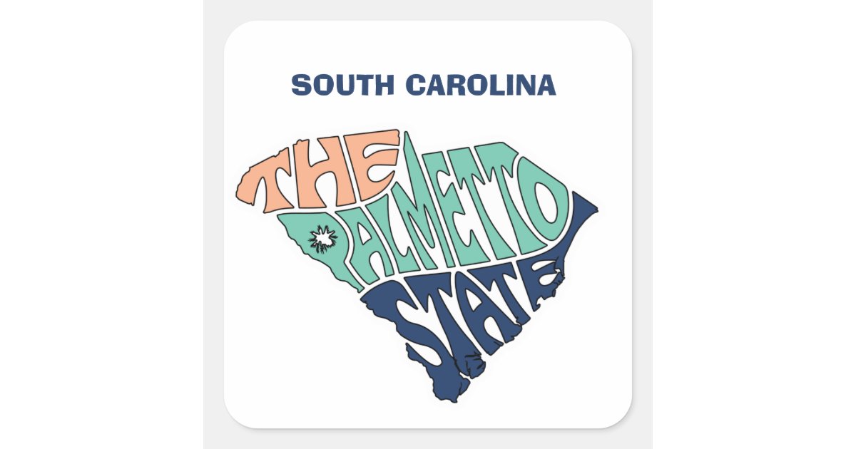 South Carolina Nickname Word Art Square Sticker | Zazzle