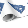 South Carolina Outline Map Shaped State Flag Wrapping Paper | Zazzle