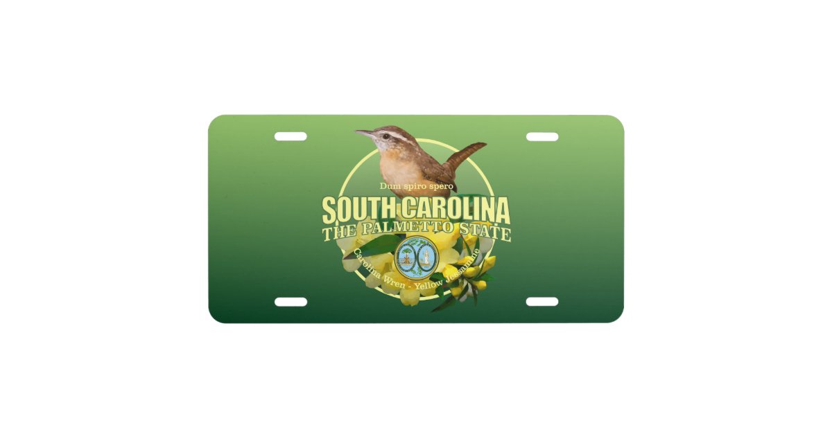 South Carolina State Bird & Flower License Plate | Zazzle