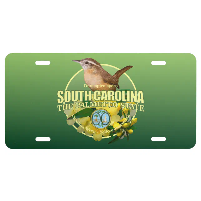 South Carolina State Bird & Flower License Plate | Zazzle