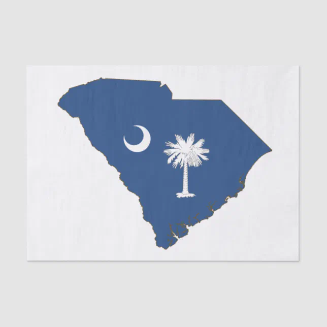South Carolina State Flag and Map Tissue Paper | Zazzle