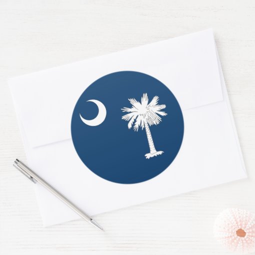 South Carolina State Flag Classic Round Sticker | Zazzle
