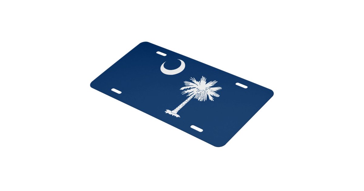 South Carolina State Flag Design Accent License Plate | Zazzle