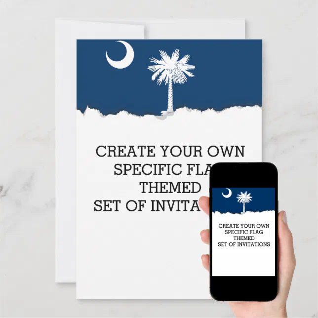 South Carolina State Flag Invitation | Zazzle