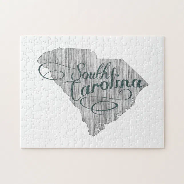 South Carolina State Typography Jigsaw Puzzle | Zazzle