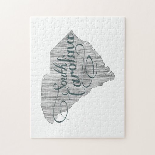 South Carolina State Typography Jigsaw Puzzle | Zazzle