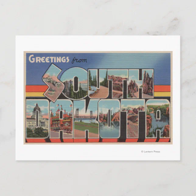 South DakotaLarge Letter ScenesSouth Dakota Postcard | Zazzle