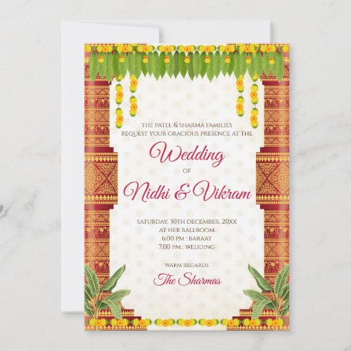 South Indian wedding invitations & Indian invites | Zazzle