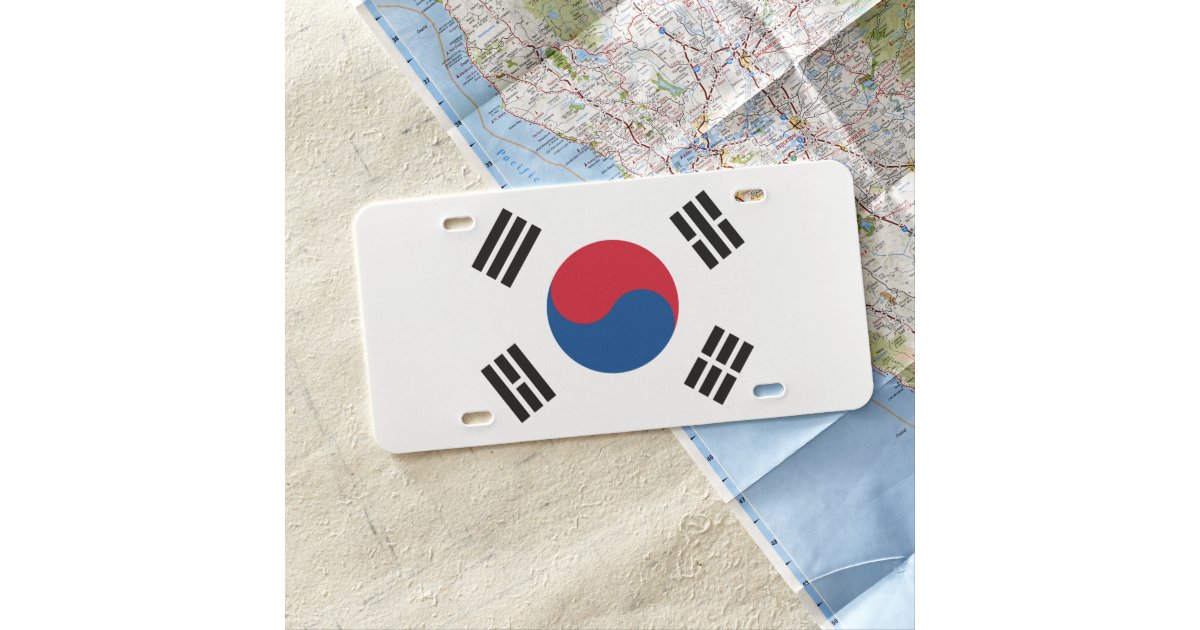 South Korea Flag License Plate | Zazzle