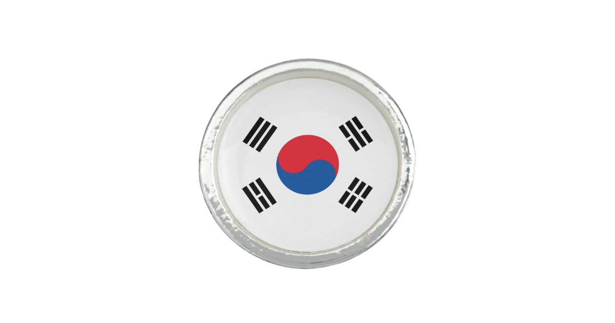 South Korea Flag Ring | Zazzle