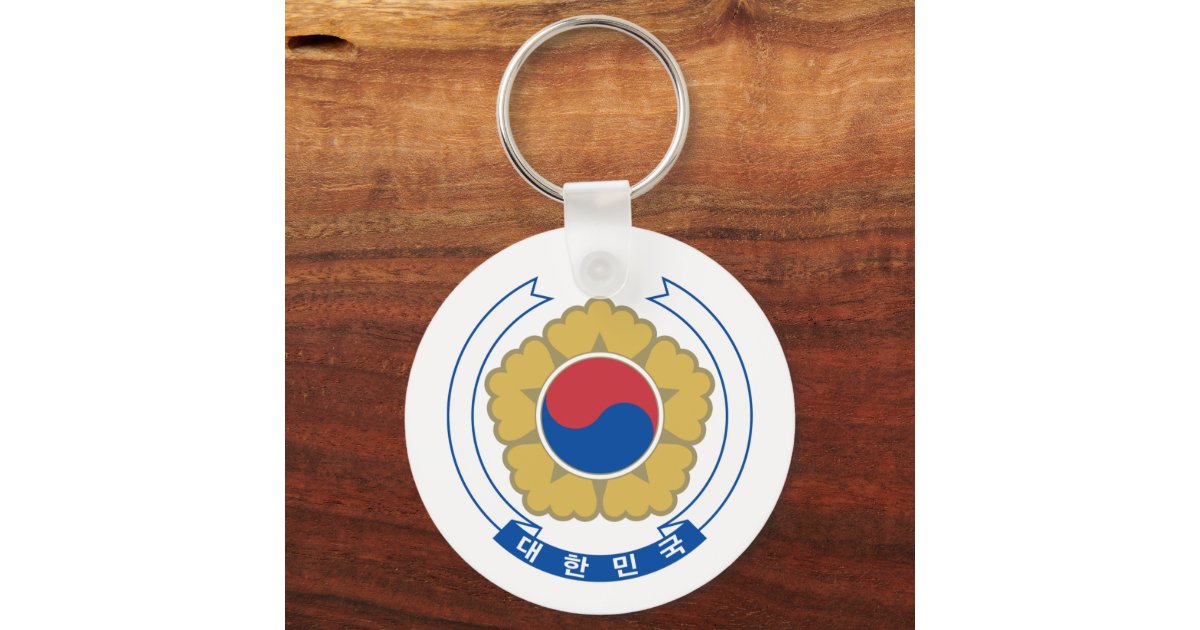 South Korea & Korean Coat of arms, flag / fashion Keychain | Zazzle