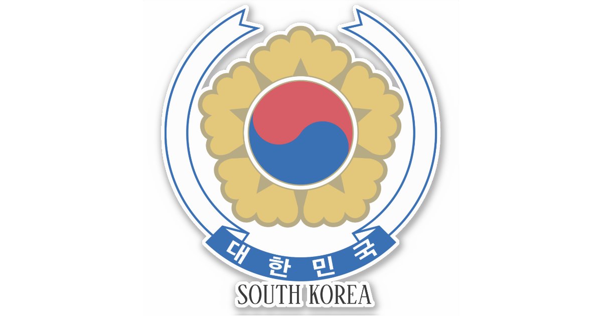 South Korea National Emblem Patriotic Sticker | Zazzle