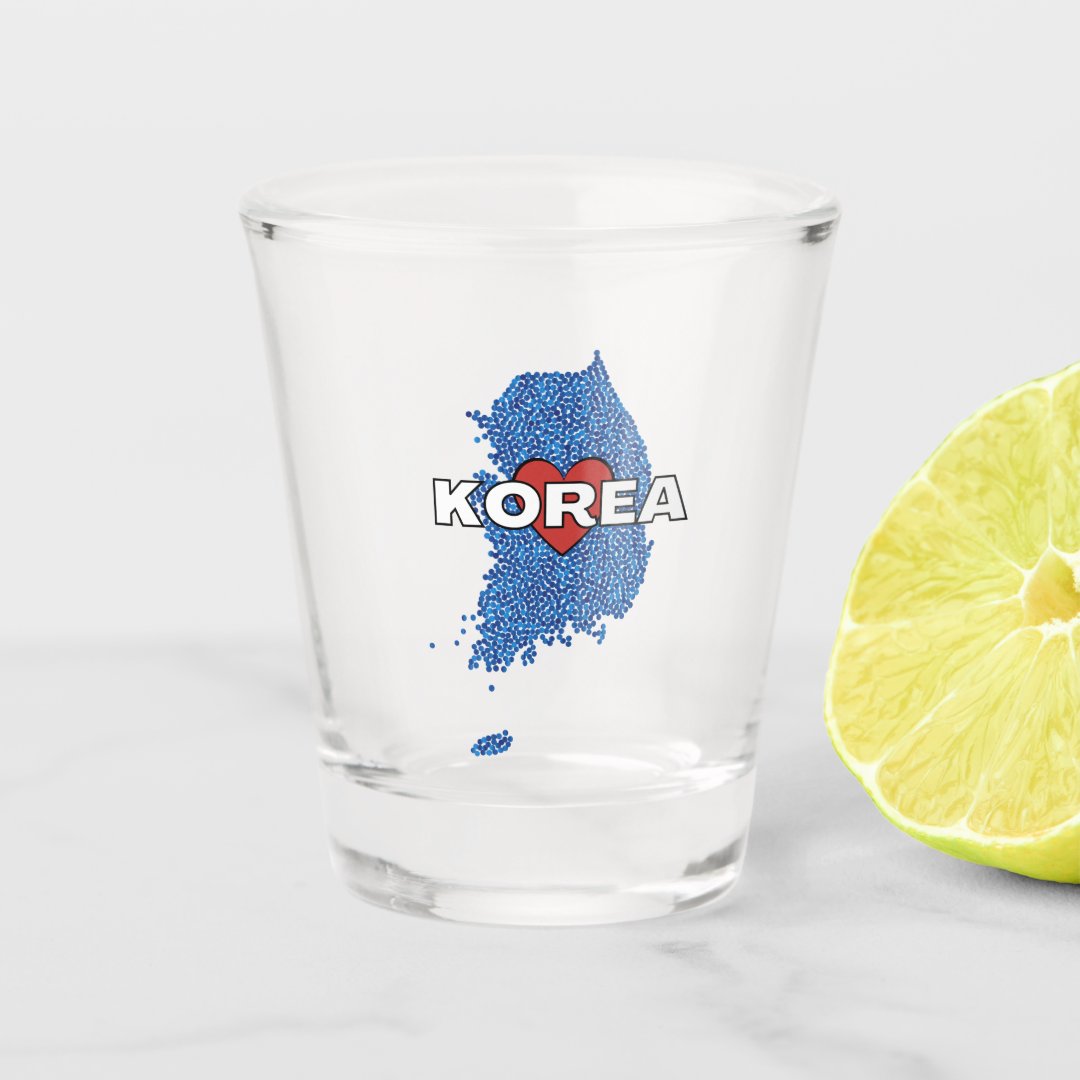 SOUTH KOREA with LOVE Soju Shot Glass | Zazzle