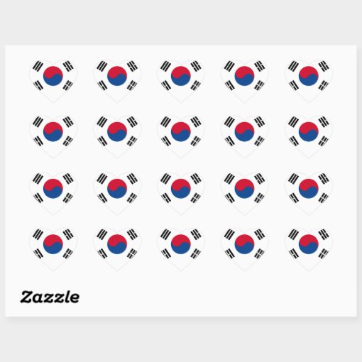 South Korean Flag Heart Sticker | Zazzle
