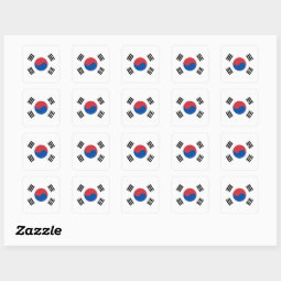 South Korean Flag - Korea - Taegeukgi - 대한민국의 국기 Square Sticker | Zazzle
