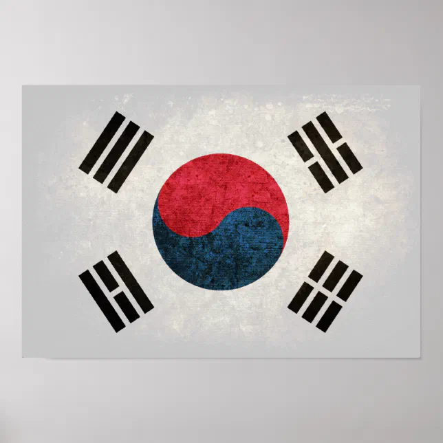 South Korean Flag Poster | Zazzle