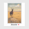 South Sudan Illustration Travel Art Vintage Sticker | Zazzle