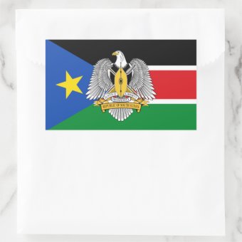 South Sudanese Flag & Coat of Arms, South Sudan Rectangular Sticker | Zazzle