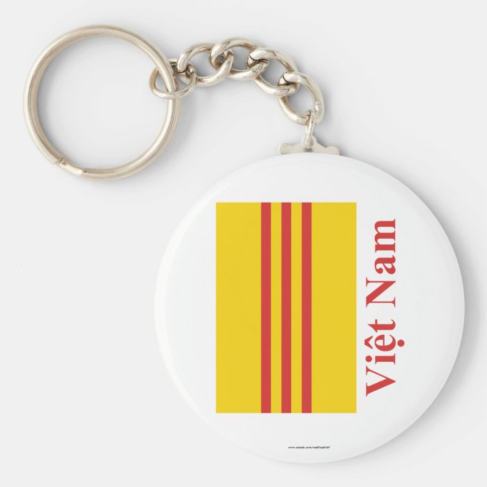 South Vietnam Flag with Name in Vietnamese Keychain | Zazzle