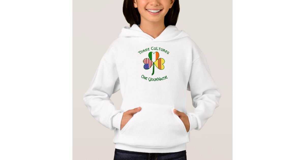 South Vietnamese Irish USA Flags Shamrock Personal Hoodie | Zazzle