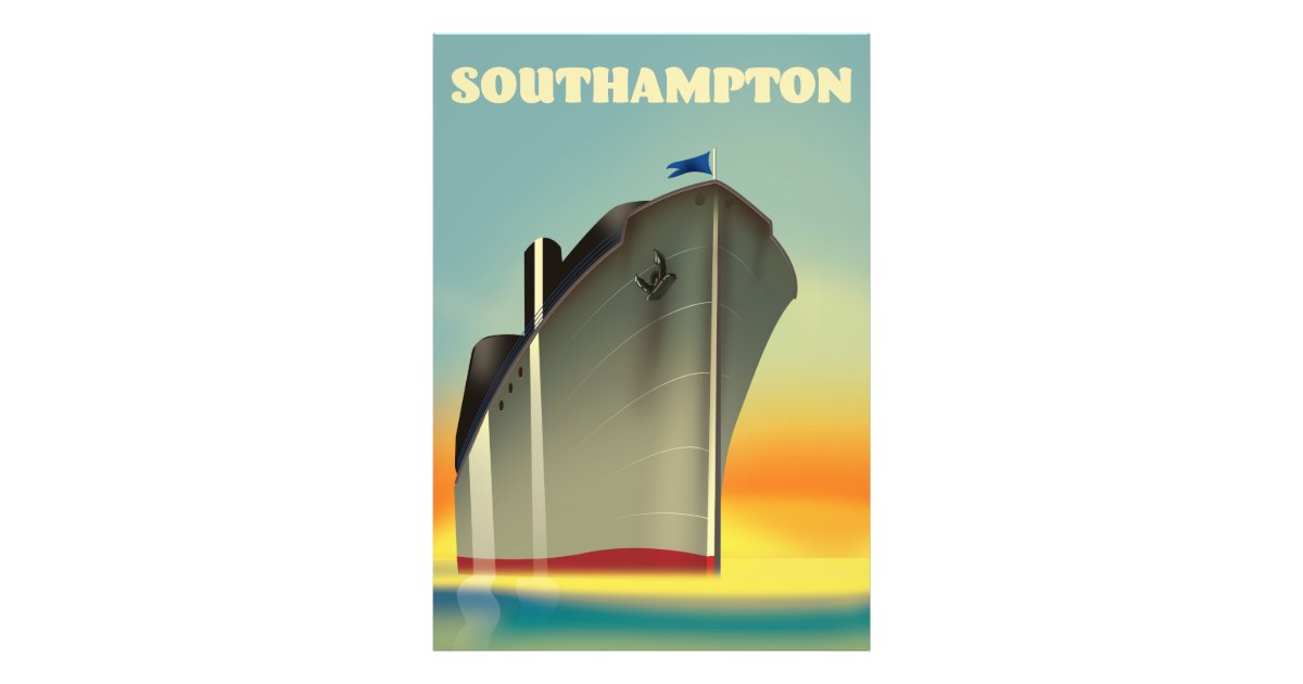 Southampton cruise liner travel poster | Zazzle