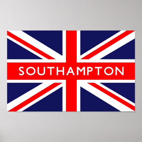 Southampton UK Flag Poster | Zazzle.com