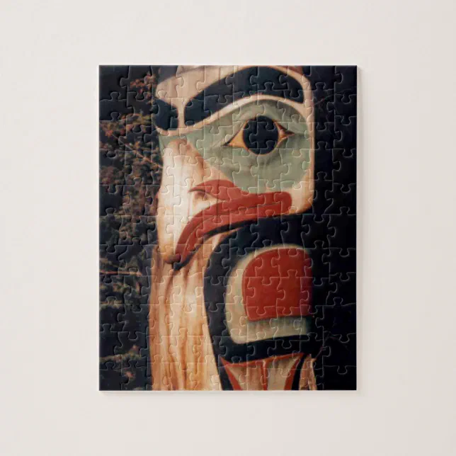 Southeast Alaska Wood Carved Totem Pole Jigsaw Puzzle | Zazzle