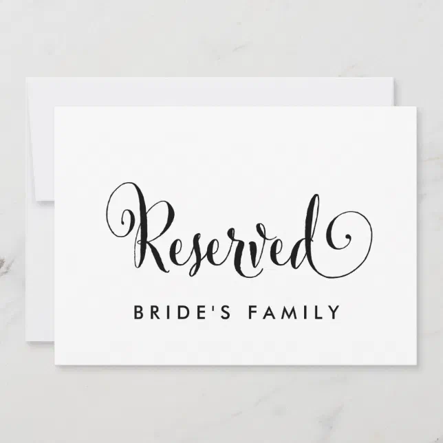Southern Belle Calligraphy Reserved Sign | Zazzle