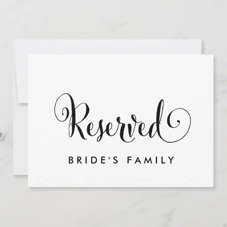 Southern Belle Calligraphy Reserved Sign | Zazzle