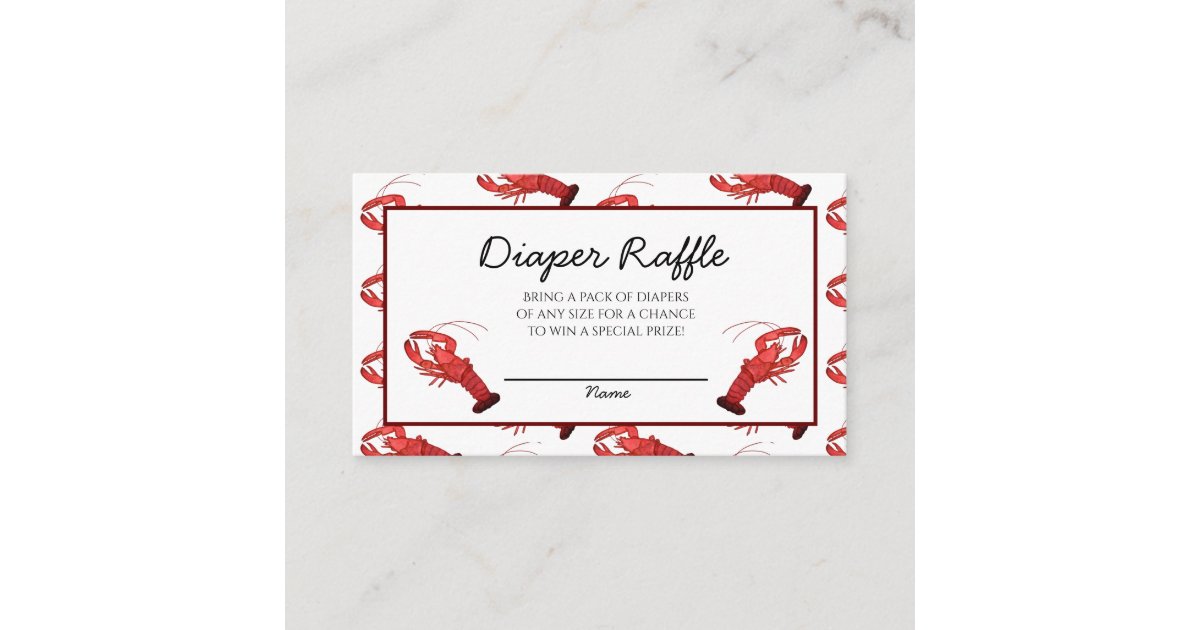 Southern Cajun Crawfish Baby Shower Diaper Raffle Enclosure Card | Zazzle