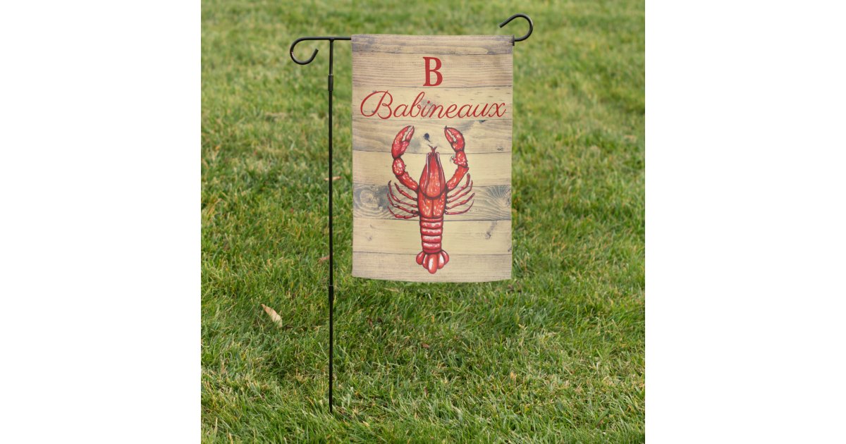 Southern Cajun Crawfish & Wood Planks Garden Flag | Zazzle