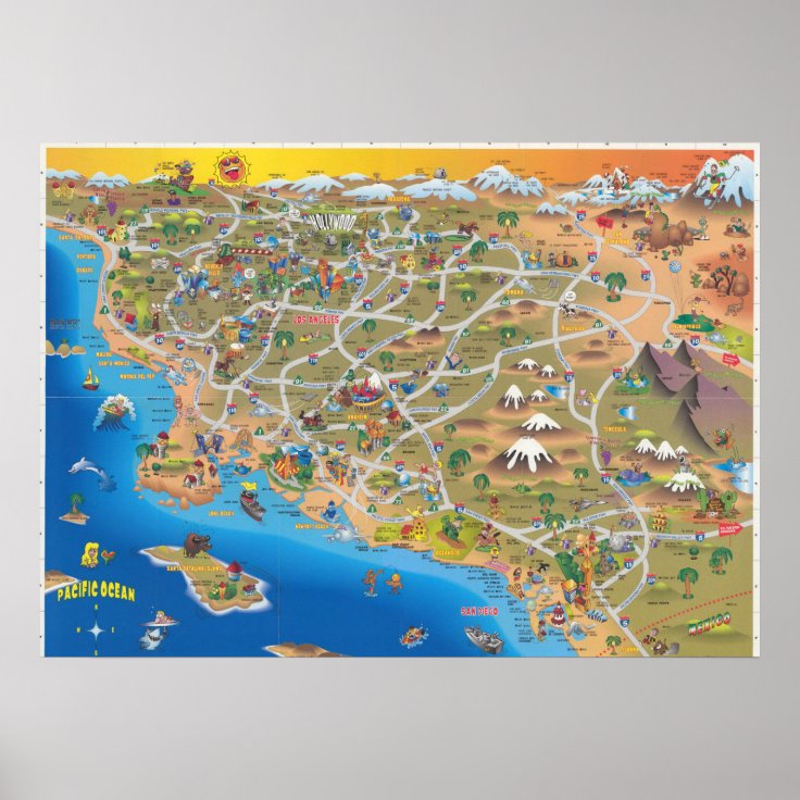 Southern California map Poster | Zazzle
