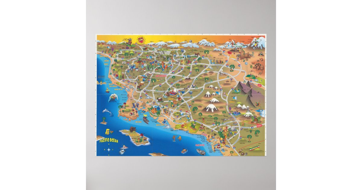Southern California map Poster | Zazzle
