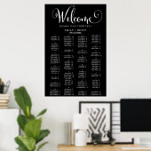 Southern Calligraphy Black Alphabetical Seating Poster | Zazzle