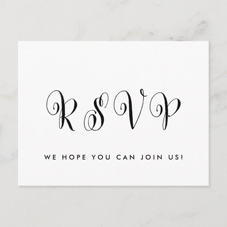 Southern Calligraphy Song Request RSVP Postcard | Zazzle