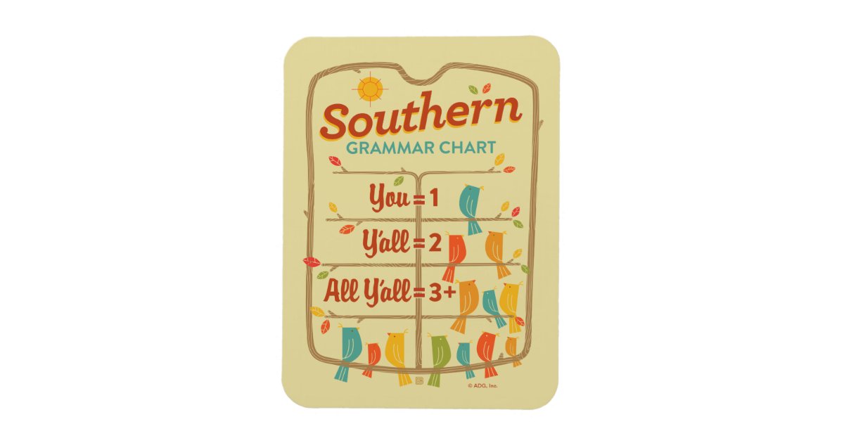 Southern Grammar Chart Magnet | Zazzle