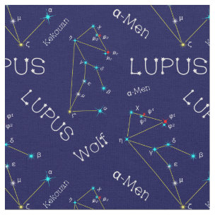 Constellation Of Stars Lupus Or Wolf Fabric | Zazzle