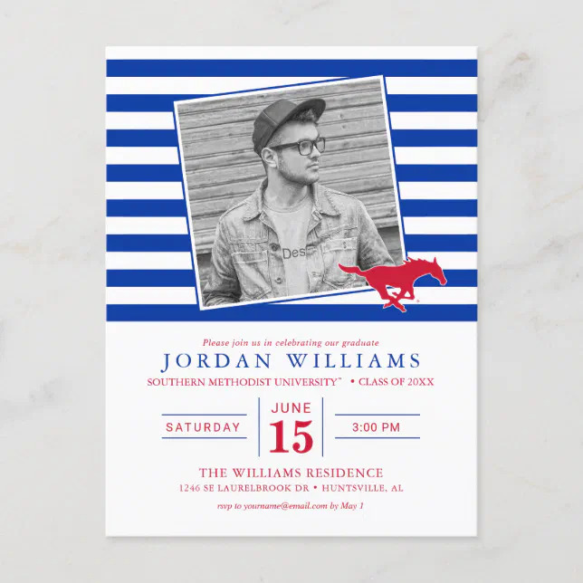 Southern Methodist University Graduate Announcement Postcard | Zazzle