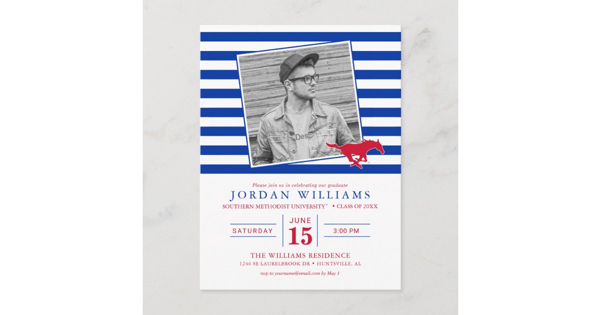 Southern Methodist University Graduate Announcement Postcard | Zazzle