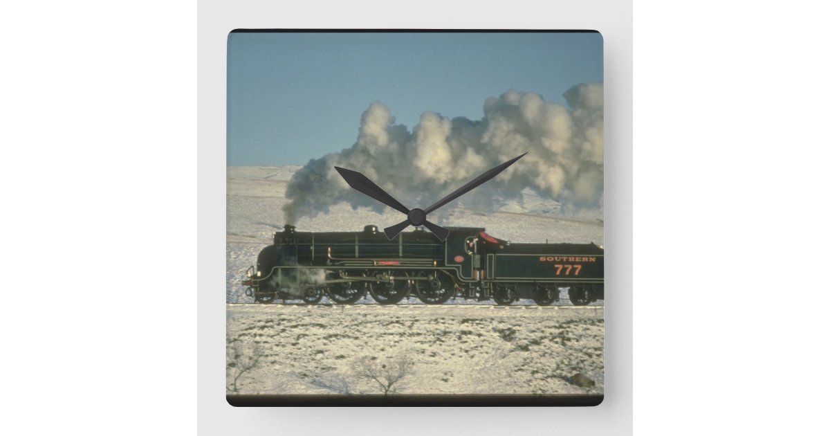 Southern Railway No. 777_Steam Trains Square Wall Clock | Zazzle