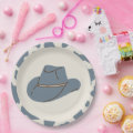 Southern Rodeo Blue Cowboy Birthday Paper Plates | Zazzle