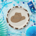 Southern Rodeo Neutral Cowboy Birthday Paper Plate | Zazzle